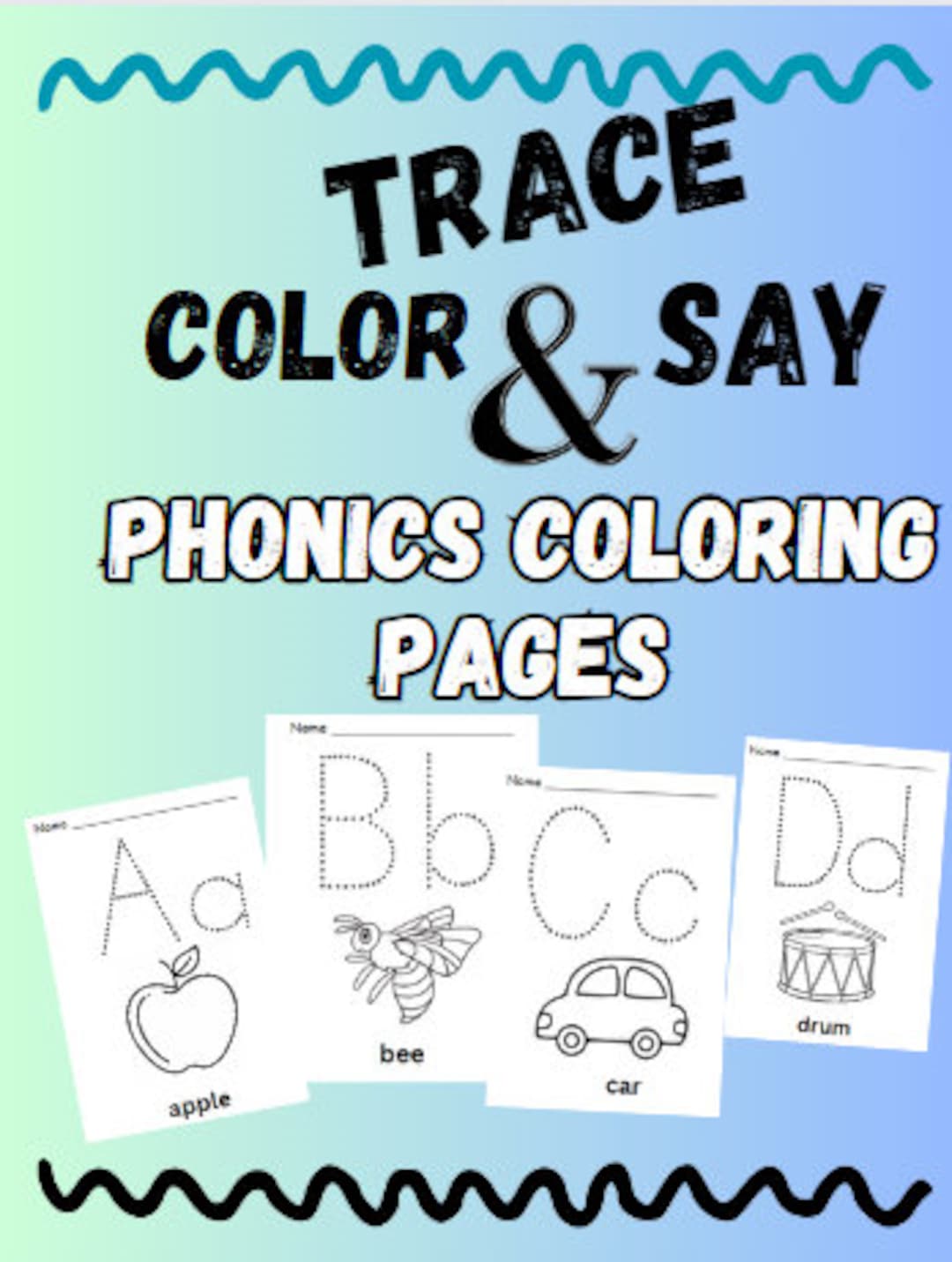 Alphabet Phonics Coloring Pages - Etsy