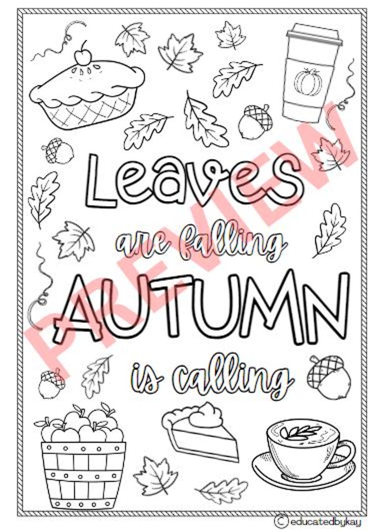 Fall Coloring Pages - Etsy