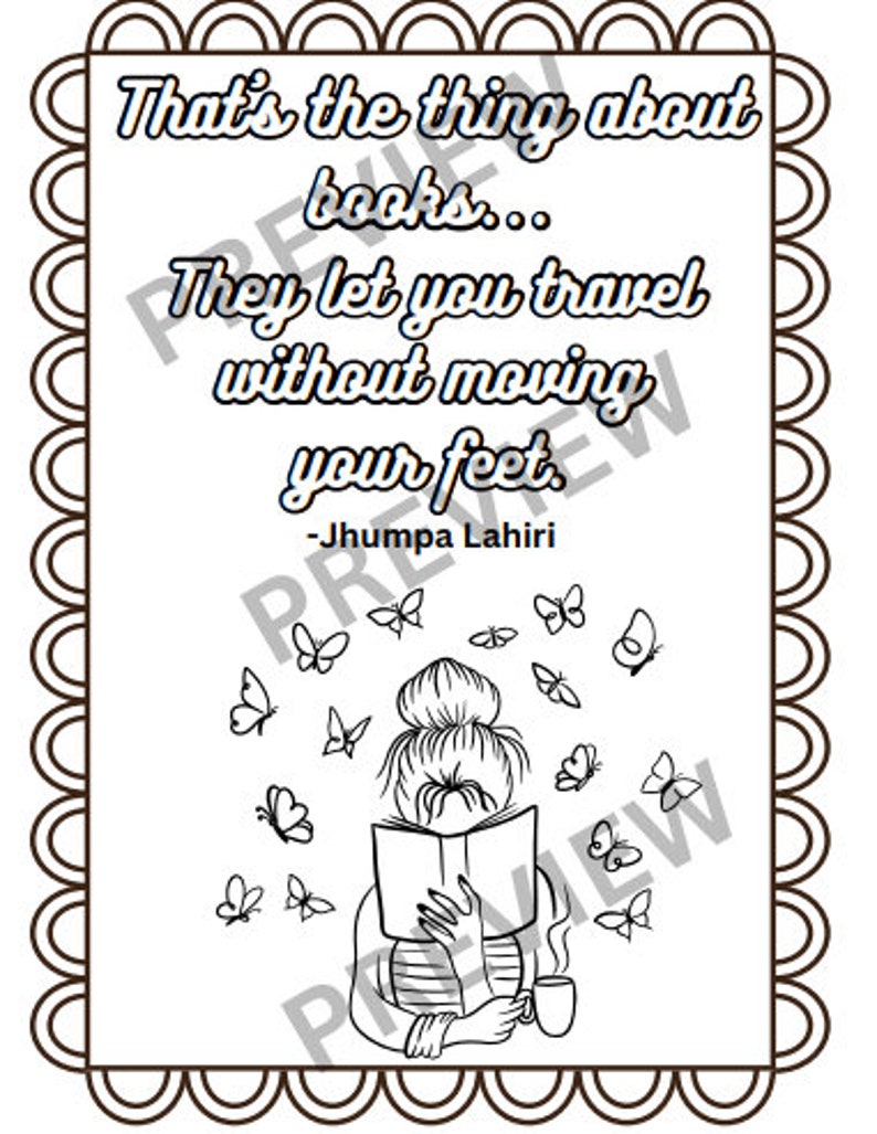 Reading Quotes Coloring Pages - Etsy