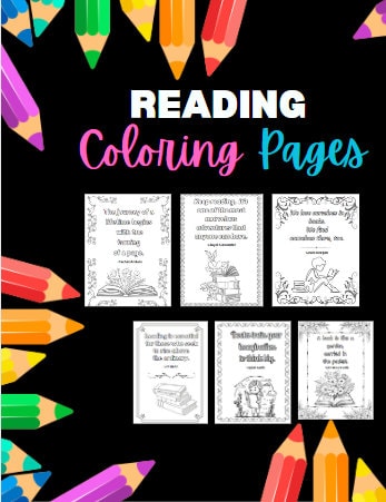 Reading Quotes Coloring Pages - Etsy