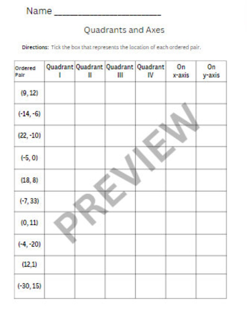 Coordinate Grid Practice Sheets - Etsy