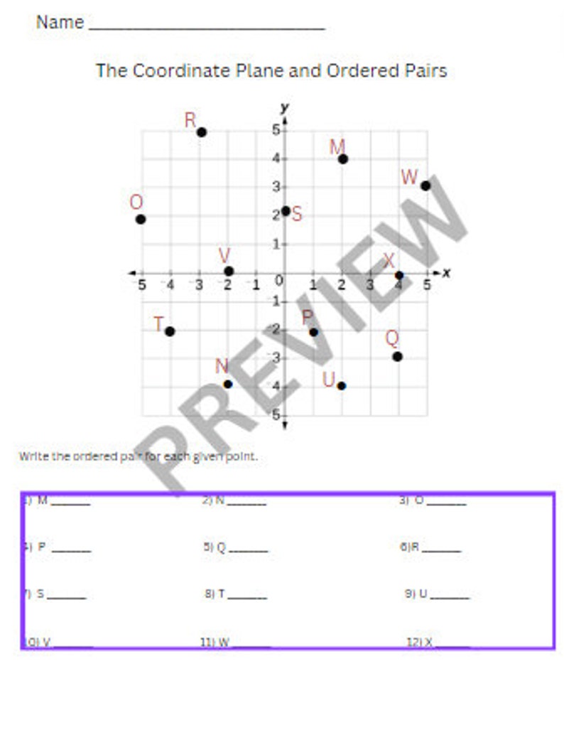Coordinate Grid Practice Sheets - Etsy
