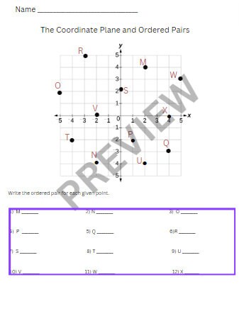 Coordinate Grid Practice Sheets - Etsy