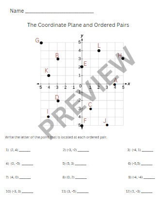 Coordinate Grid Practice Sheets - Etsy
