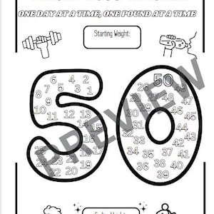 Weight Loss Tracker Coloring Pages - Etsy