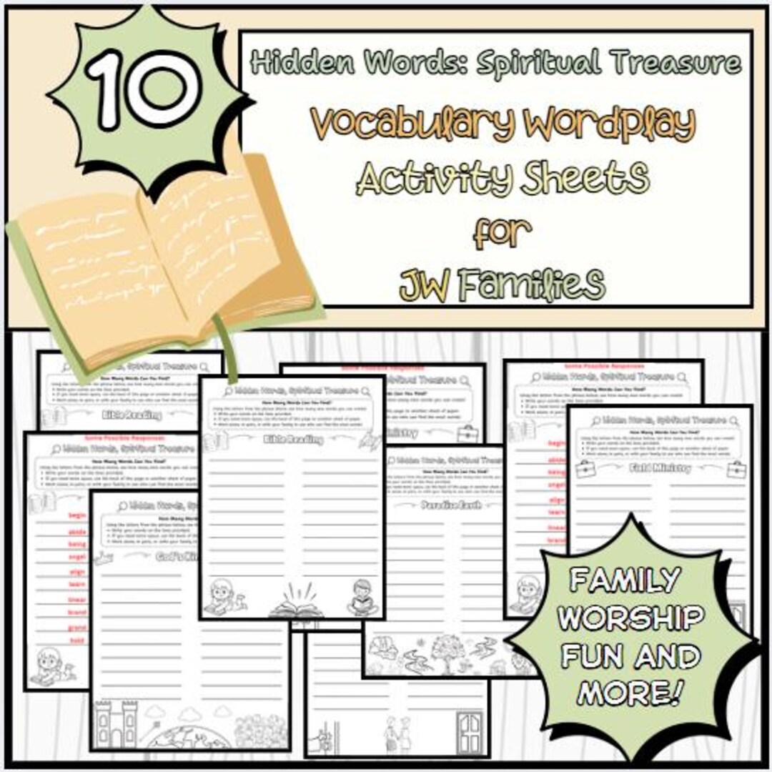 JW Kids Activity-family Worship Ideas-bible Games-fun Bible Coloring ...