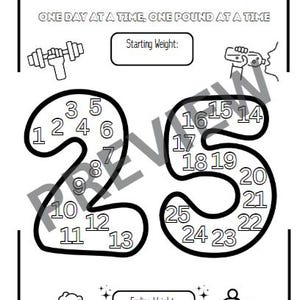 Weight Loss Tracker Coloring Pages - Etsy