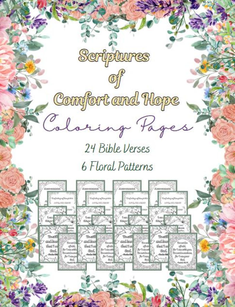 Scriptures of Comfort and Hope Coloring Pages-24 Bible Verses - Etsy