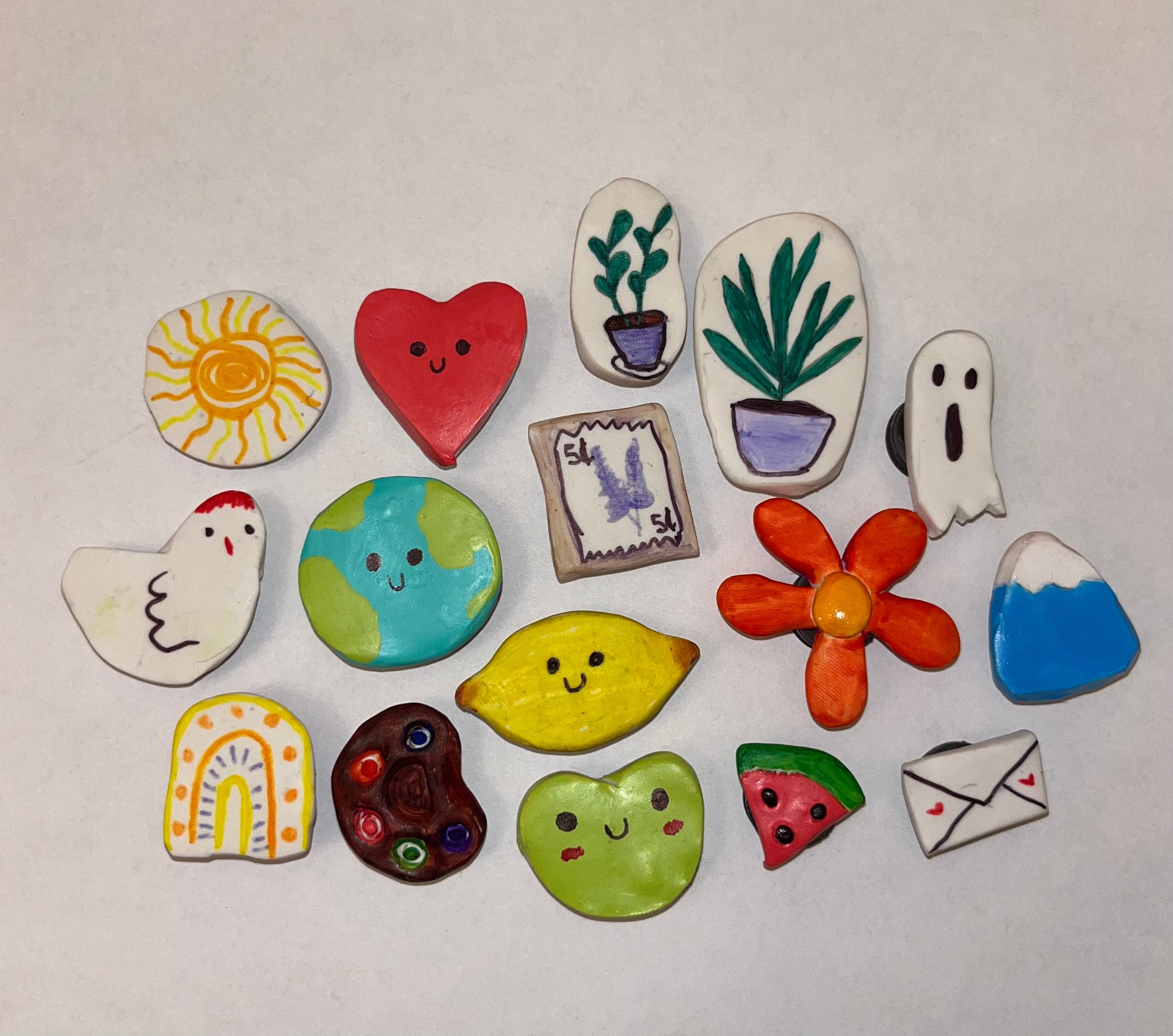 Spunky Clay Magnets made to Order, Handmade, Colorful, Fun Decor, Very ...