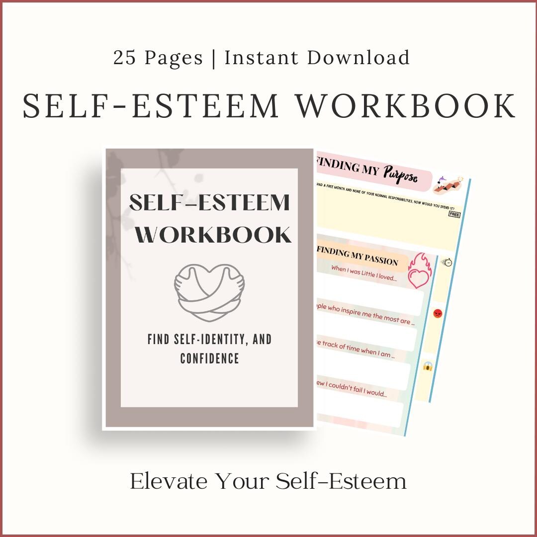 Self Esteem Therapy Worksheets, Confidence Builder, Office Decor, Teen ...