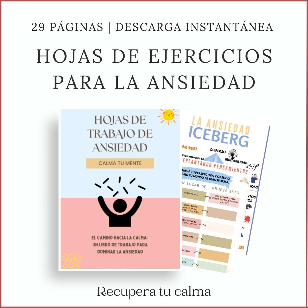 Hojas Ansiedad CBT Español, Ejercicios Sobrepensar Y Estrés, Regulación ...