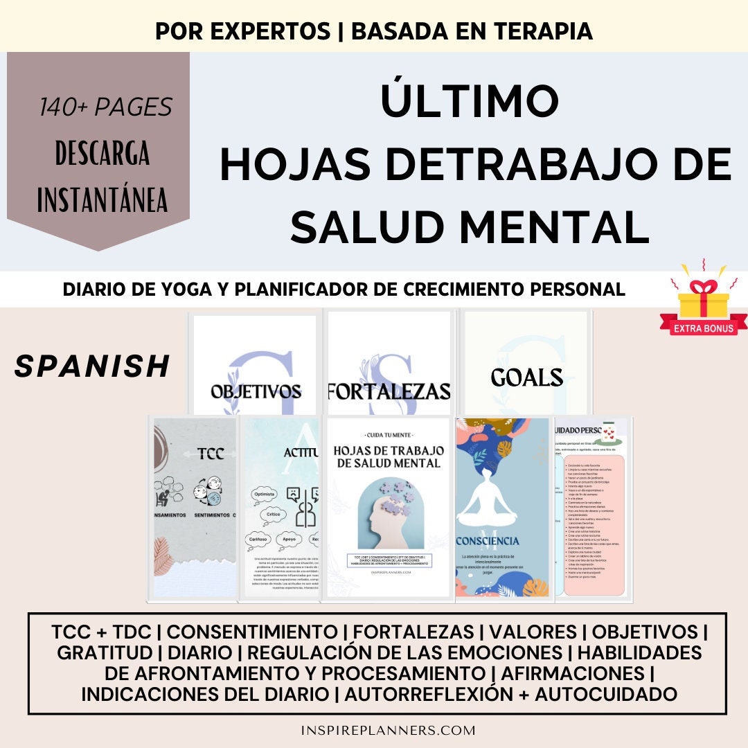 Paquete De Salud Mental, Paquete De Terapia: Hojas De Trabajo De Salud ...