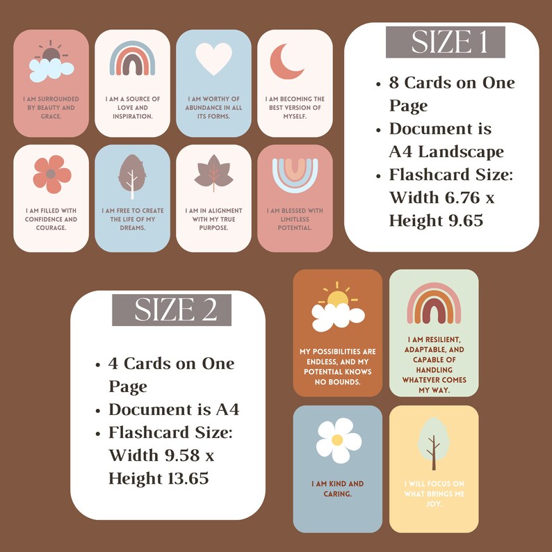 Positive Affirmation Flash Cards for Self-esteem, Confidence, and ...