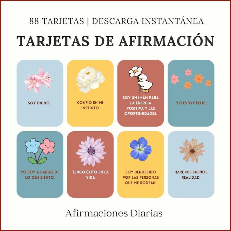 Spanish Affirmation Cards PDF | Self-love, Confidence and Daily ...