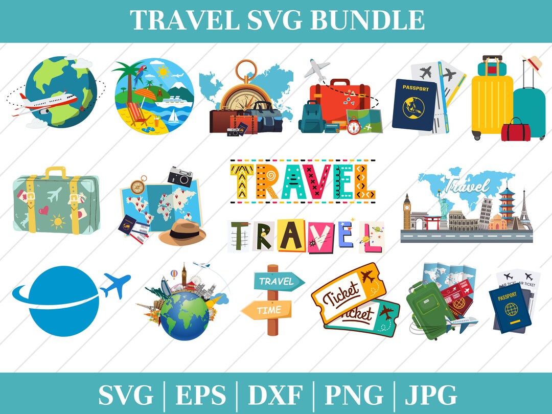 Paquete Svg de viaje, svg de viaje divertido, svg de viaje, imágenes ...
