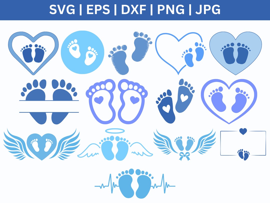 Baby Feet SVG Footprint Cut File Cute Footprints Baby Shower Gender ...