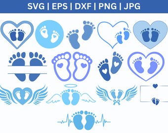 Baby Feet SVG Footprint Cut File Cute Footprints Baby Shower Gender ...