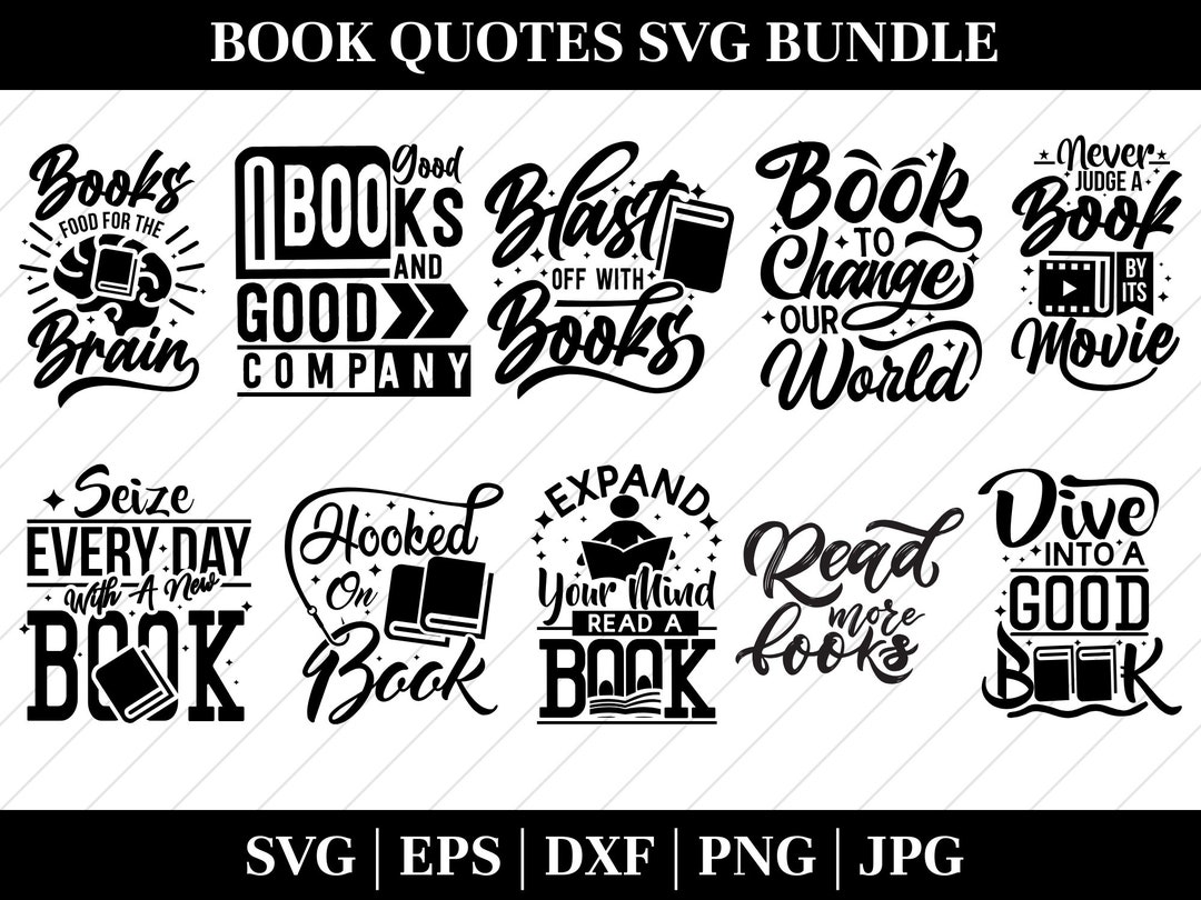 Reading SVG Bundle, Book Lovers Svg, Librarian Svg, Book Quotes Svg ...