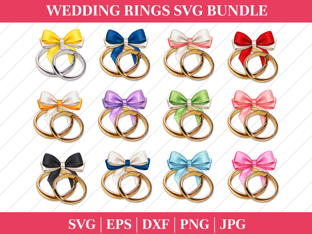 Marriage Rings Svg , Ring Svg, Wedding Svg, Clipart, Silhouette, Cricut ...