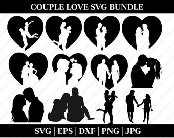 Couple SVG Bundle Couple PNG Bundle Couple Clipart Couple SVG Cut Files ...