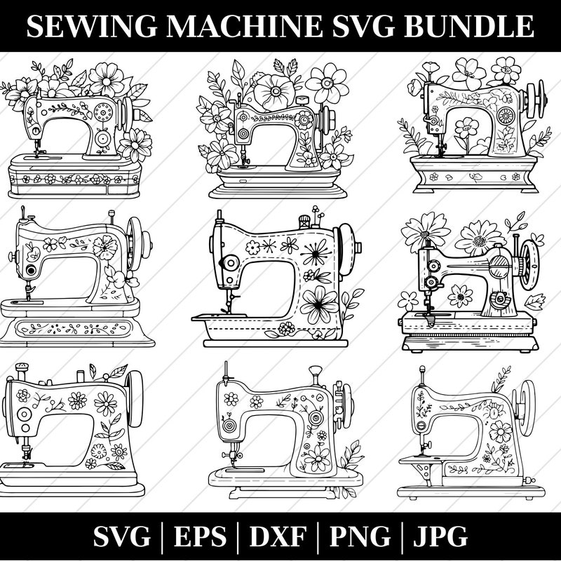 Sewing Machine Svg - Etsy