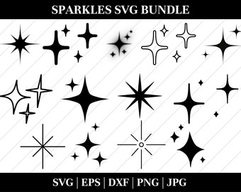 Sparkle SVG Bundle, Sparkle Stars SVG, Sparkle Star Silhouette Stars Svg, Star Clipart, Bright ...
