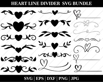 Wedding Text Dividers SVG, Heart Text Dividers SVG, Wedding Stationery ...