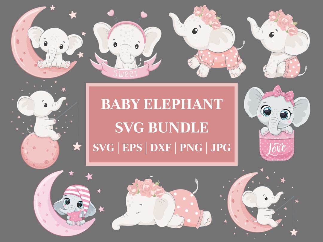 Baby Elephant Svg Png Baby Boy, Baby Girl, Elephant Baby Shower Shirt ...
