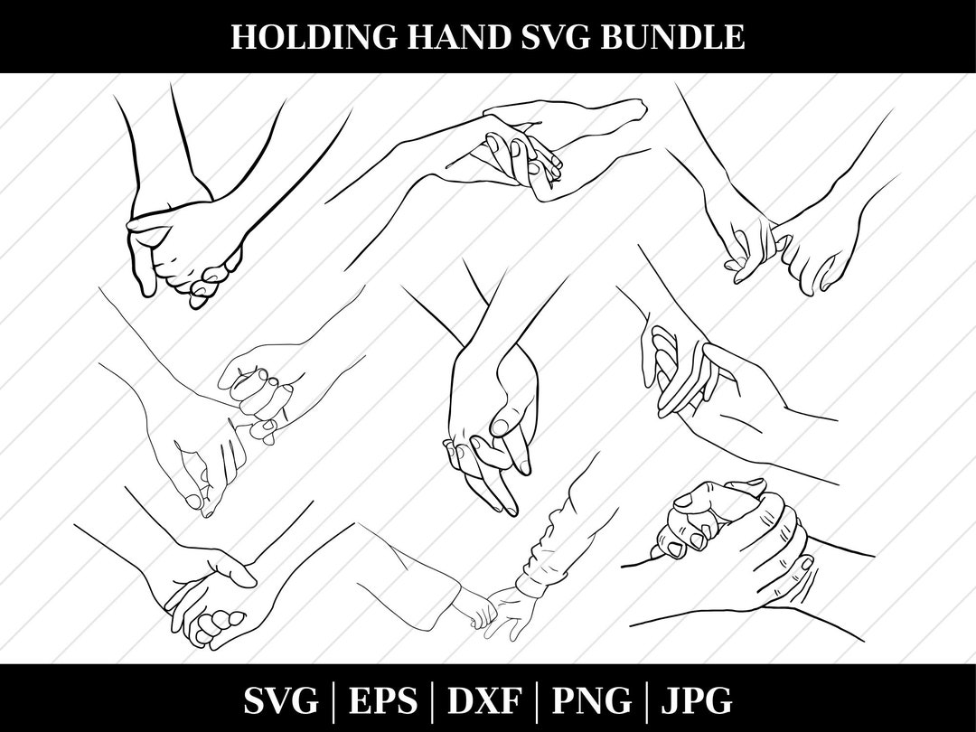 Holding Hands SVG PNG Bundle, Valentines Day Svg Files, Pinky Hold Svg ...
