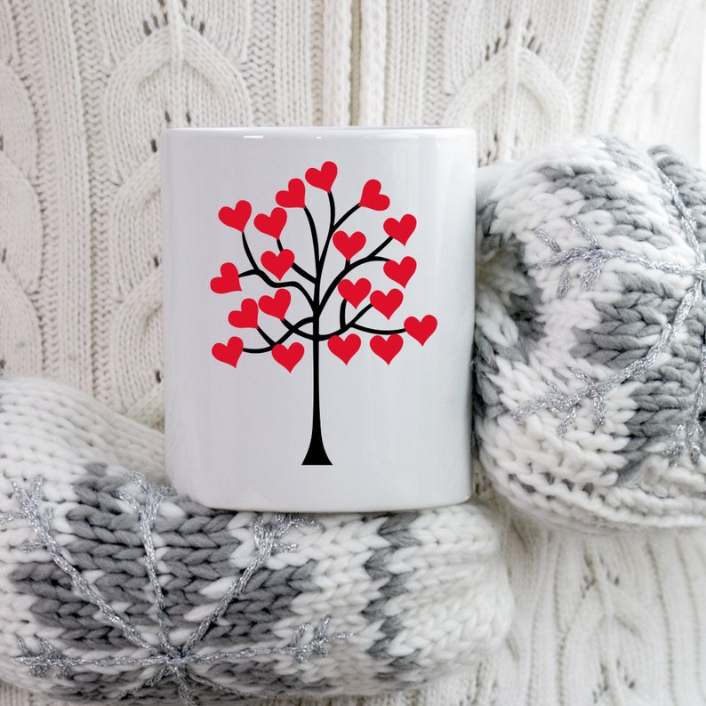 Heart Tree Dxf, Love Heart Tree Svg, Heart With Tree Dxf, Svg, Eps, Png ...