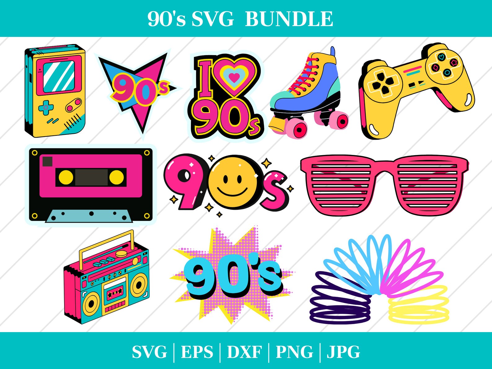 I Love the 90s Svg, Nineties Svg, 90s Retro Svg, 90s Party Svg, 90s ...