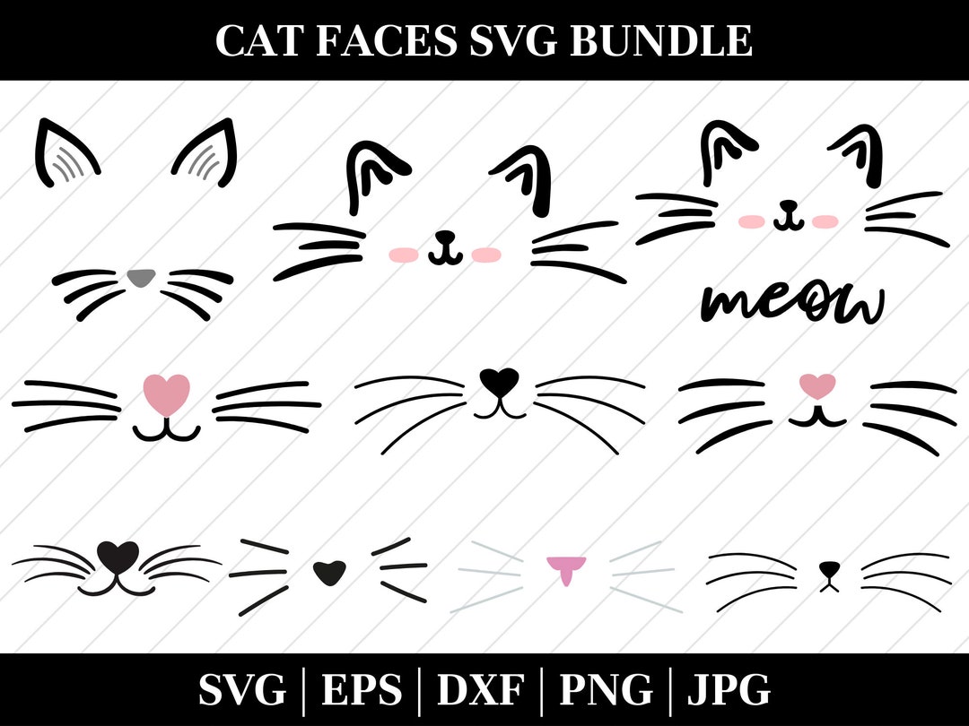 Cat Face Svg Cute Kitten Svg Baby Birthday Svg Cat Face Png Cat Svg ...