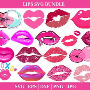 Lips Svg Bundle Pink Lips Png Bundle Kiss Svg Lips Print Svg Pink Lips ...