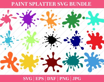 Paint Splatter SVG, Bundle, Paint Splats Svg, Paint Svg, Clipart ...