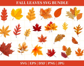 Fall Leaves Svg, Fall Svg, Cut Files for Cricut, Glowforge Files, Fall ...