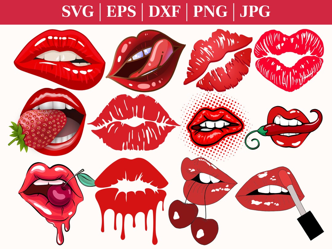 Lips Svg Bundle Pink Lips Bundle Kiss Svg Lips Svg Pink Lips Svg Kiss ...