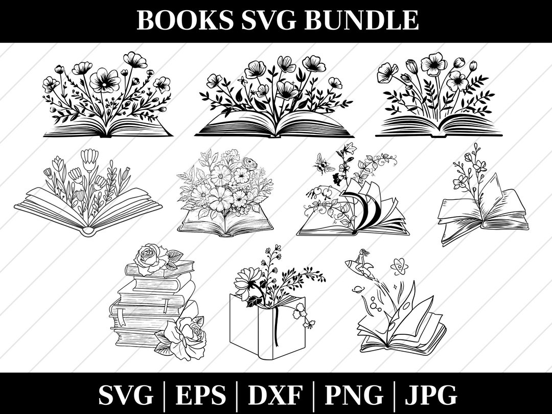 BOOKS SVG, BOOKS Svg Cut Files for Cricut, Book Svg Cut Files, Books ...