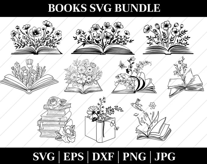 Stack of Books SVG, Svg Files for Cricut, Book SVG, Book Cut File, Book ...