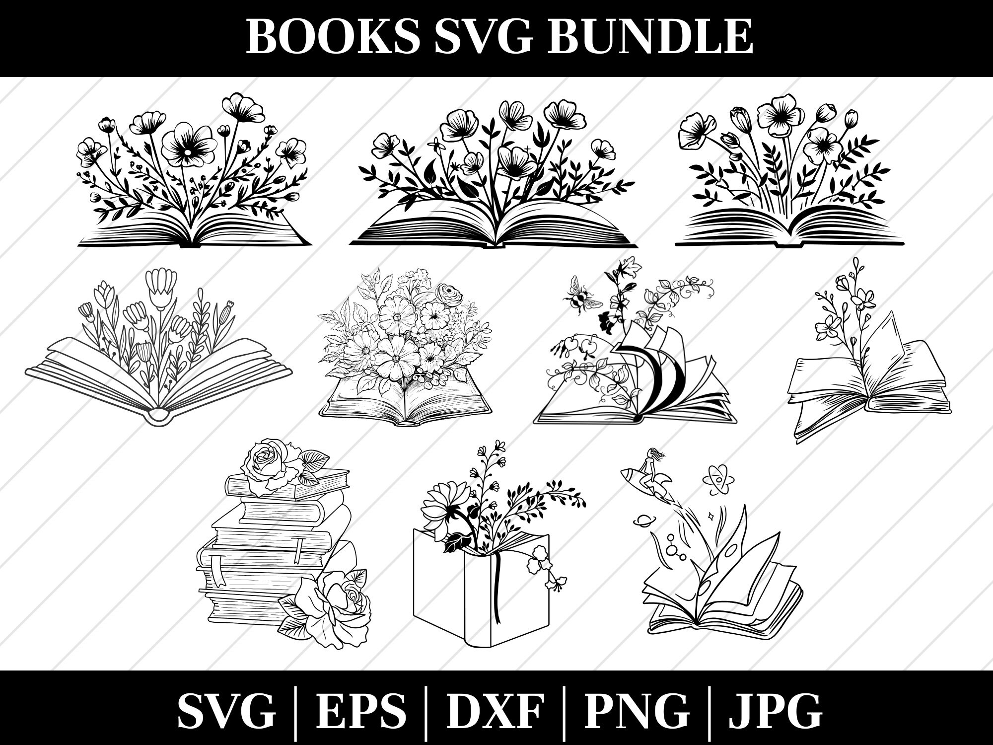 BOOKS SVG, BOOKS Svg Cut Files for Cricut, Book Svg Cut Files, Books ...