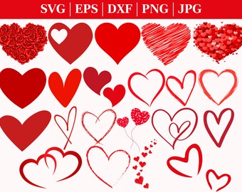 Simple Heart SVG Bundle, Heart SVG Bundle, Sketch, Hand-drawn Heart Svg ...