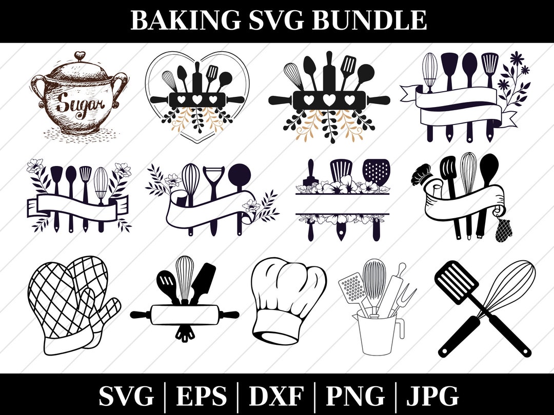 Baking SVG, Kitchen SVG PNG for Cricut Silhouette Files, Easy Cut ...