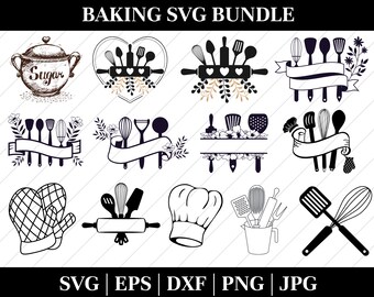 126 Baking SVG, Kitchen SVG PNG for Cricut Silhouette Files, Easy Cut ...