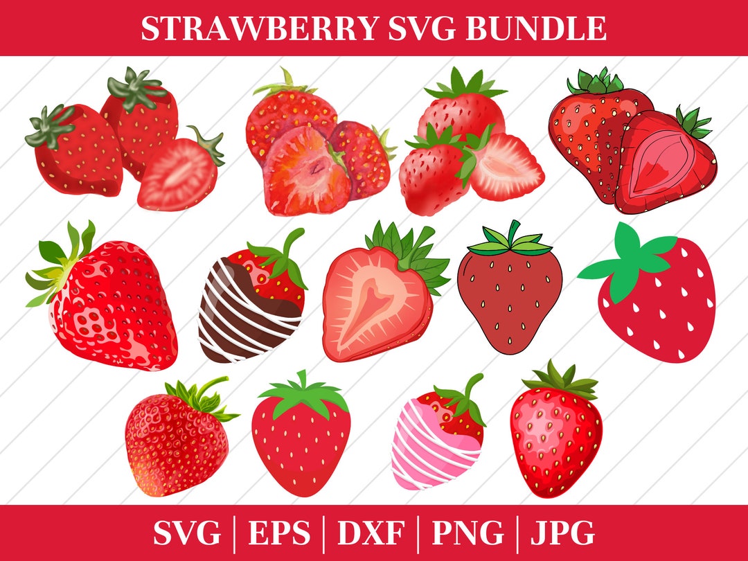 Strawberry SVG, Strawberry Clipart, Fruit Svg, Strawberry Cricut, Cut ...