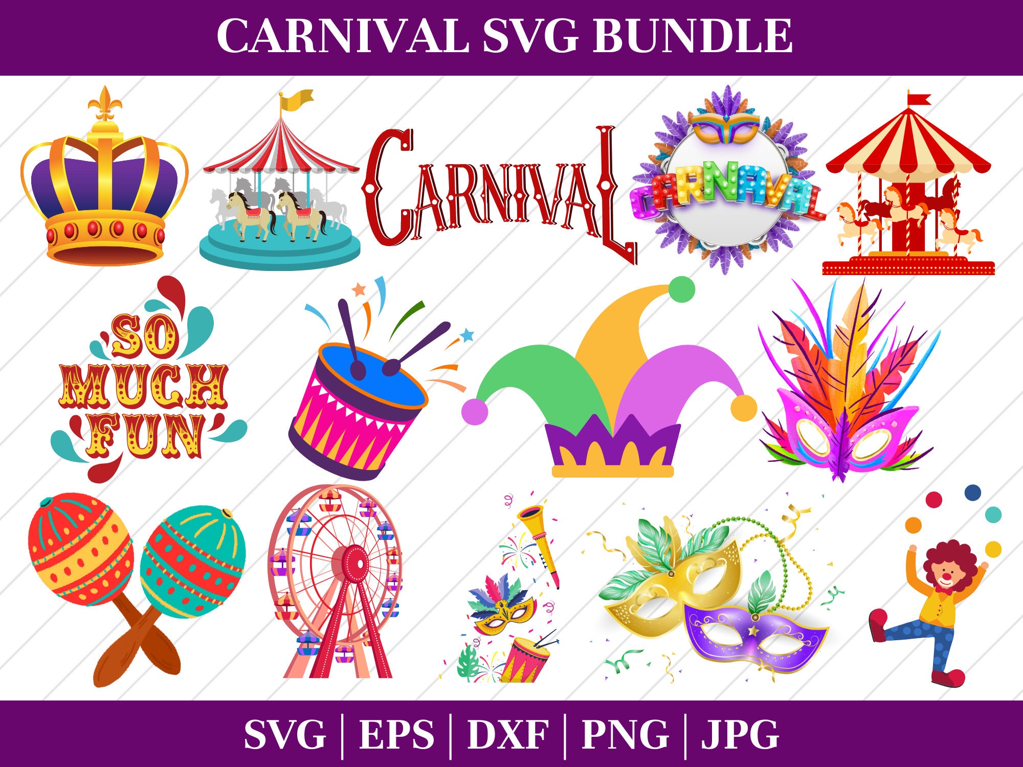 Circus Clipart, Circus Printable , Circus PNG and SVG, Carnival Clip ...