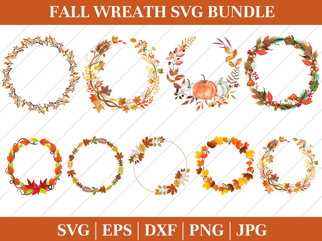 Autumn Wreath Svg, Floral Wreath Svg, Thanksgiving Svg, Fall Wreath Svg ...