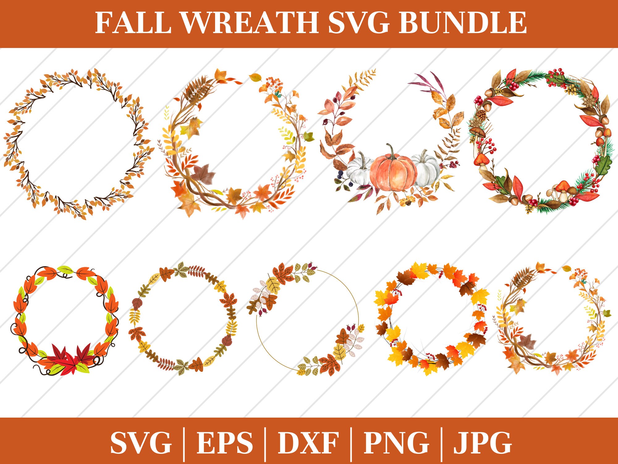 Autumn Wreath Svg, Floral Wreath Svg, Thanksgiving Svg, Fall Wreath Svg ...