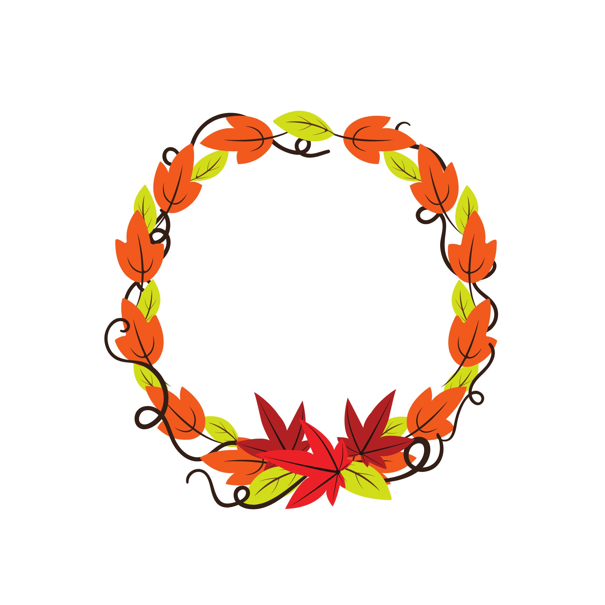 Autumn Wreath Svg, Floral Wreath Svg, Thanksgiving Svg, Fall Wreath Svg ...