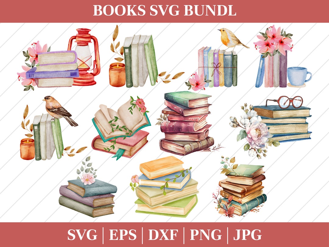 BOOKS SVG, BOOKS Svg Cut Files for Cricut, Book Svg Cut Files, Books ...