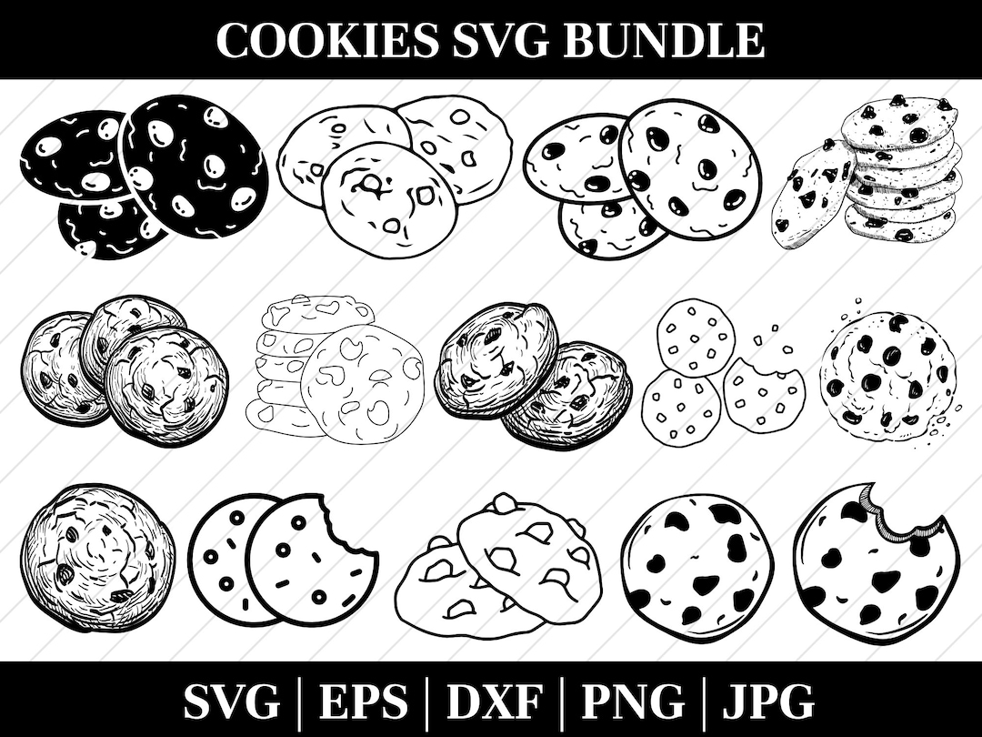 Chocolate Chip Cookie SVG Files Choc Chip Cookies SVG Cut Files Cookie ...