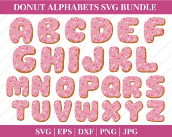 Alphabet Pink Donut Kids Svg Donut Letters Donut Lover Svg Forever ...